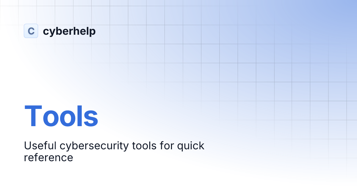 Tools | cyberhelp